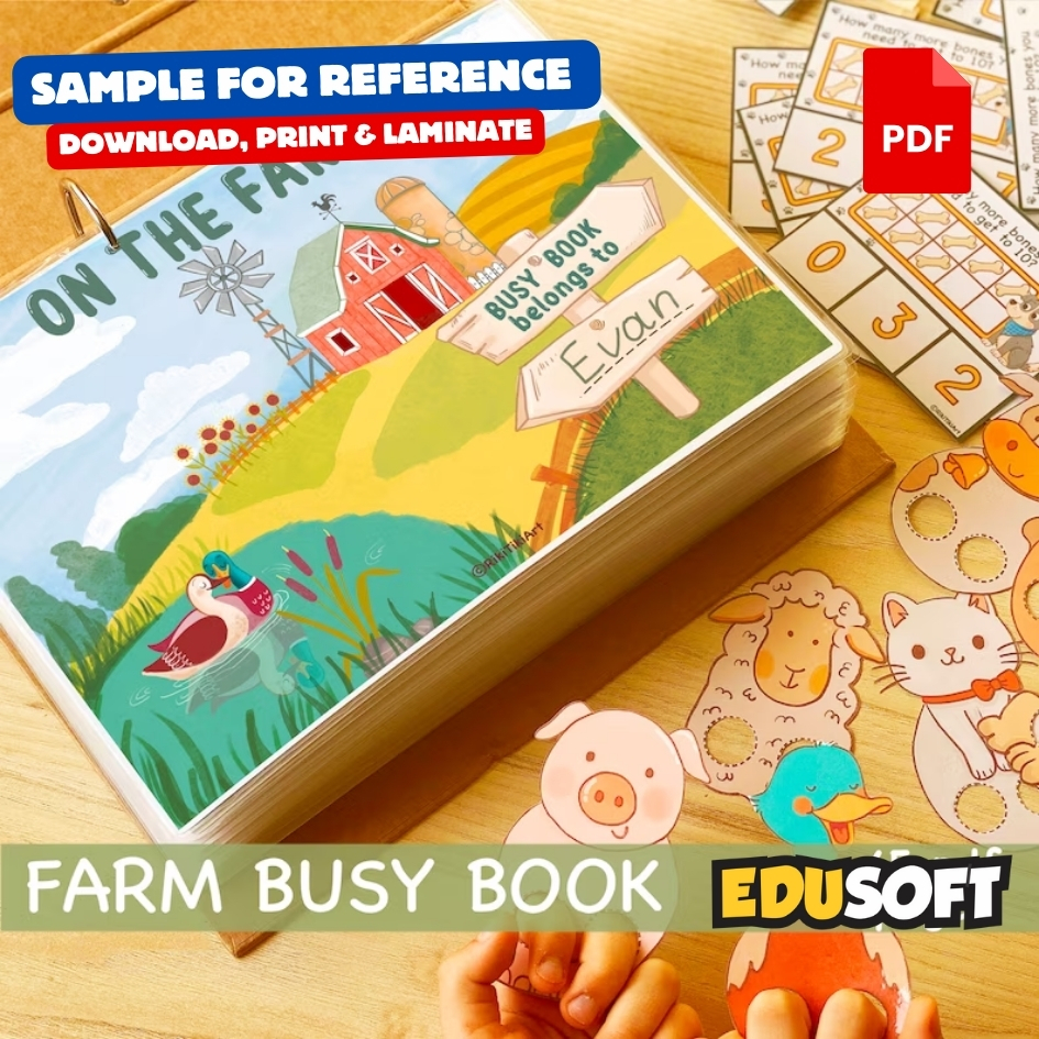 [ Soft Copy/ PDF ] Printable On The Farm Busy Book | Preschool ...