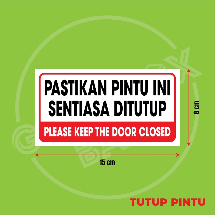 💜 Sticker Tong Sampah / Tutup Suis / Layan Diri / Tutup Pintu / Kalis ...