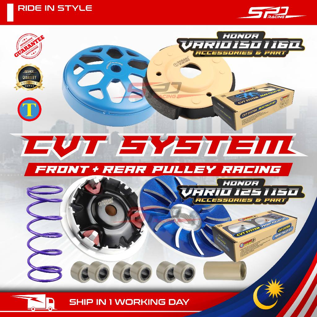 CVT System | Front & Rear Pulley Racing Set TOBAKI Racing For VARIO 125 ...