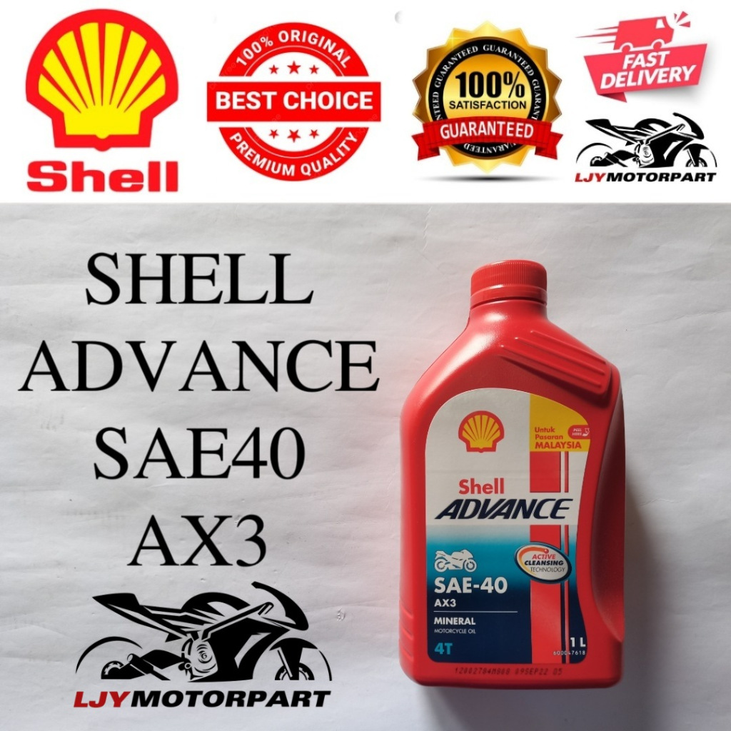 SHELL AX3 AX5 AX7 LONG RIDE 4T MINYAK HITAM | Shopee Malaysia
