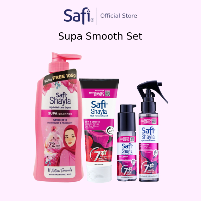 SAFI Shayla Supa Smooth Set | Shampoo | Hair Conditioner | Hair Serum ...