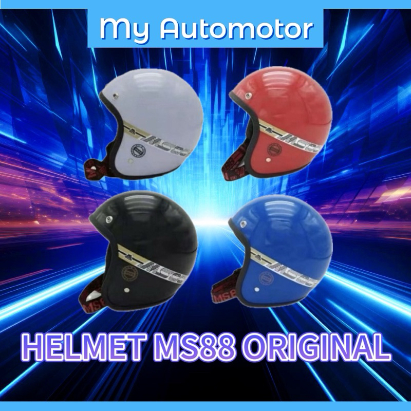 100% ORIGINAL MS88 HELMET 🔥TALI TULISAN MERAH🔥SAFETY HELMET TOPI MOTOR ...