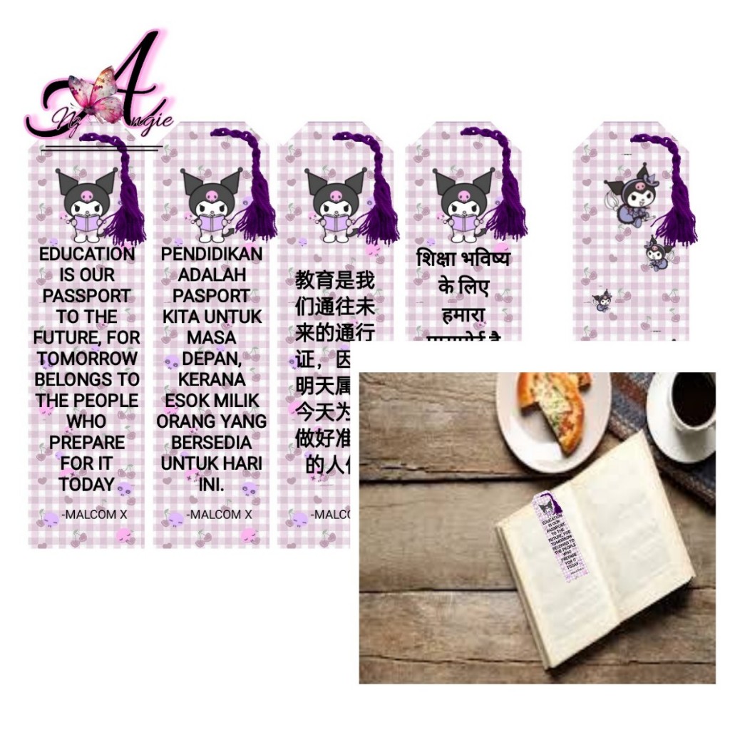 Motivation Quotes Bookmark For Student In 4 Languages /Petikan Motivasi ...