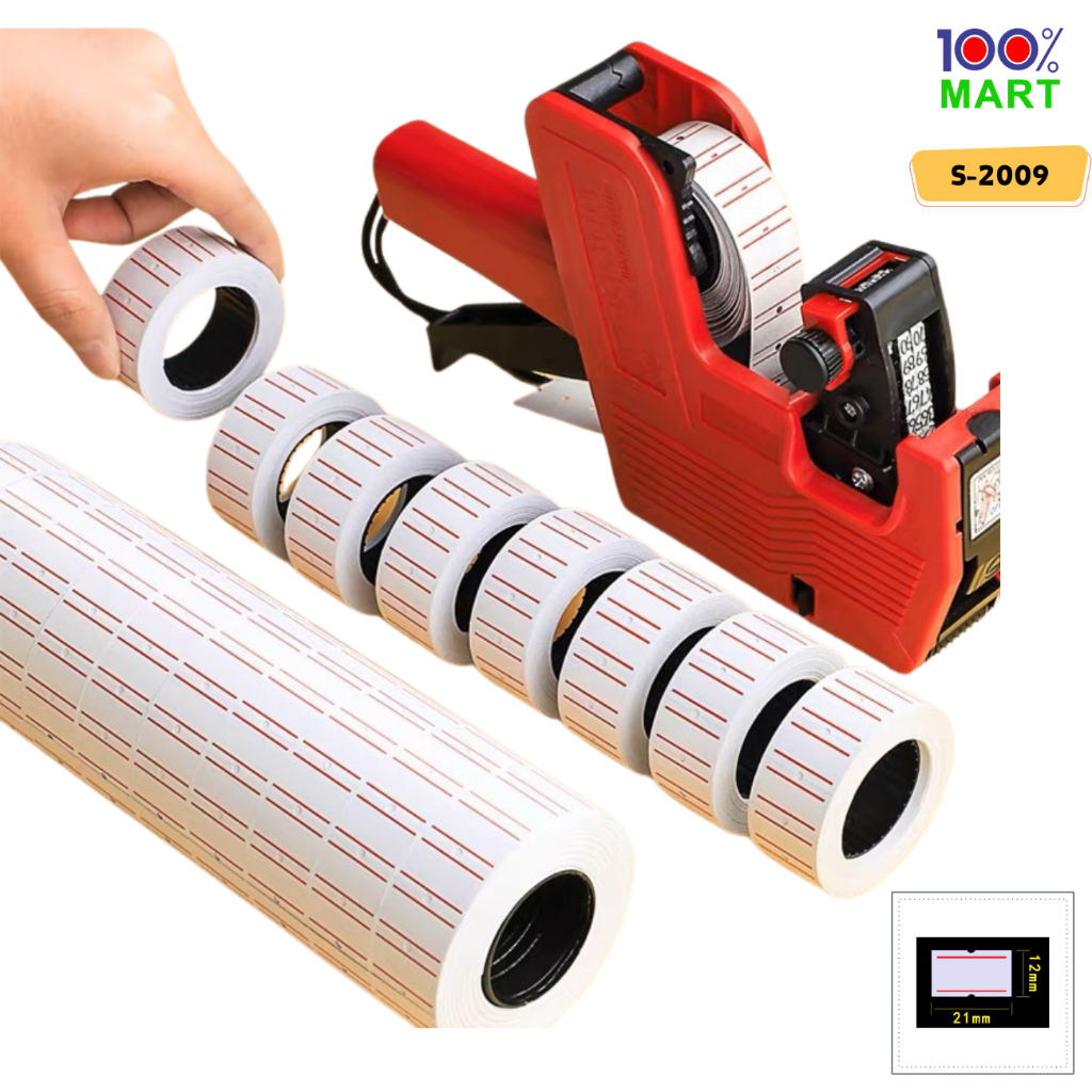 [100% Mart] Price Label Sticker 1 Set 10 Roll , 1 Roll 500Pcs Total ...