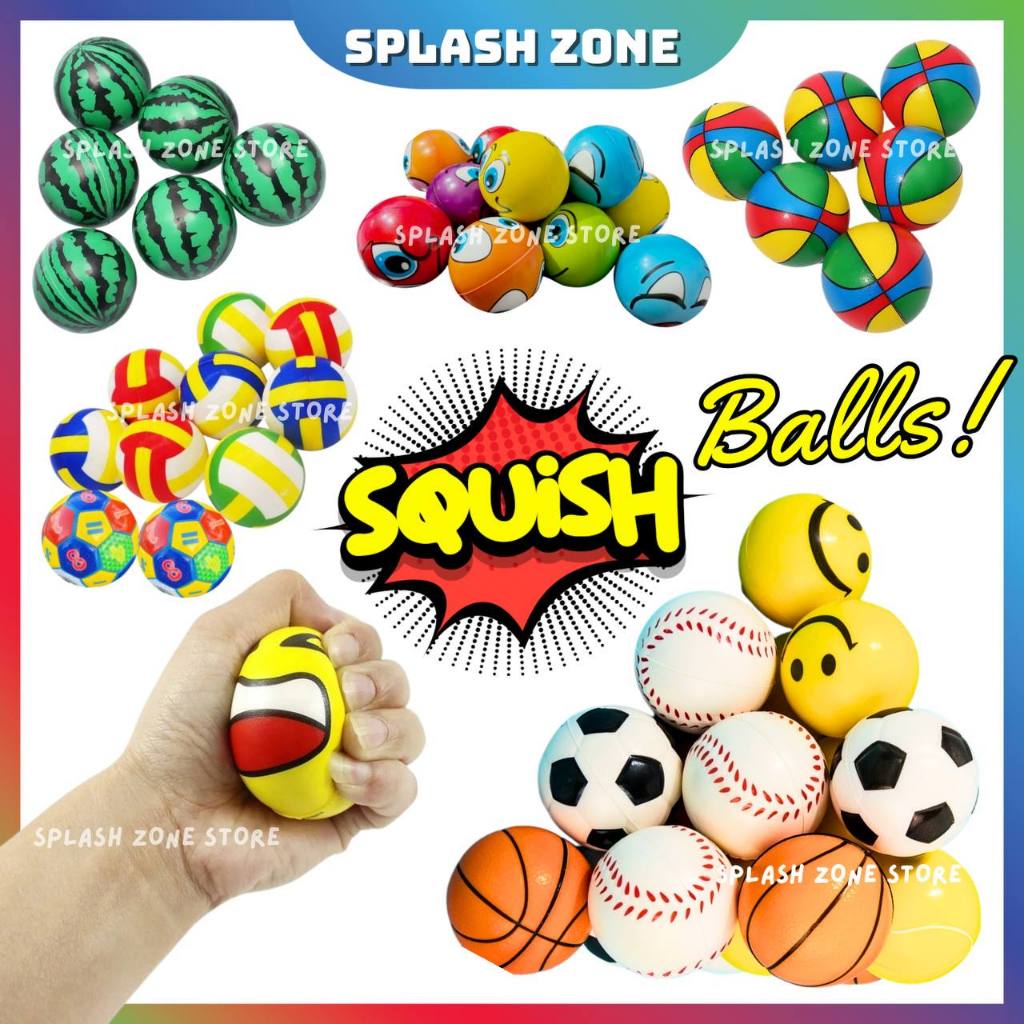 Colourful Bouncy Stress Ball Bola Mainan Baby & Budak Bola Getah Span ...
