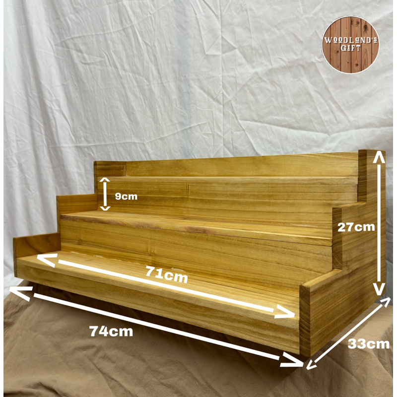 Solid Wood Ladder Display Rack/ Wooden Multi-Layer Storage Display Rack ...