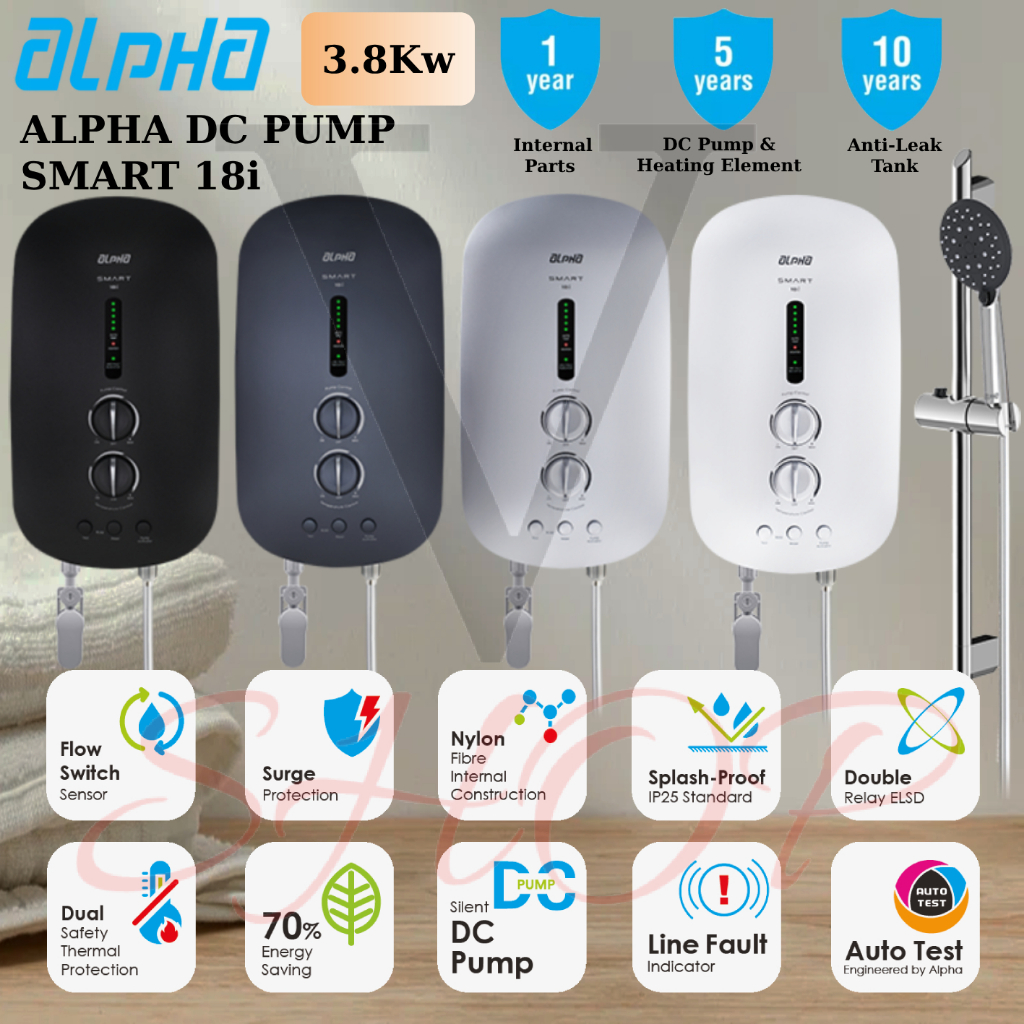 ALPHA SMART 18I SP 4.5KW DC PUMP|| SMART 18I 3.8KW DC PUMP WATER HEATER ...