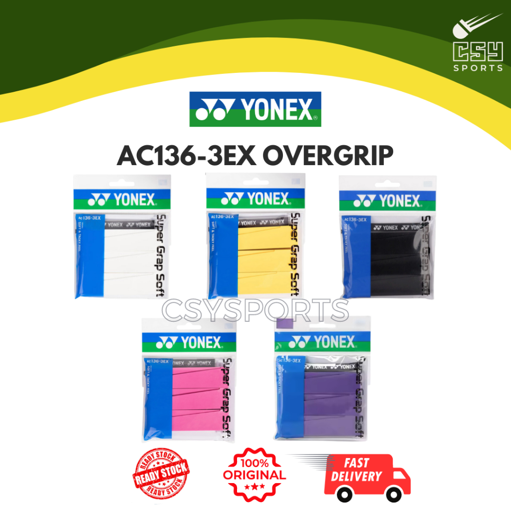 [100% ORI] YONEX Badminton Overgrip AC136-3EX AC136-3 Grip (3 grips in ...