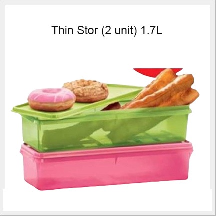 [Tupperware Brands] Thin Stor 2 units pink & green 1.7L | Shopee Malaysia