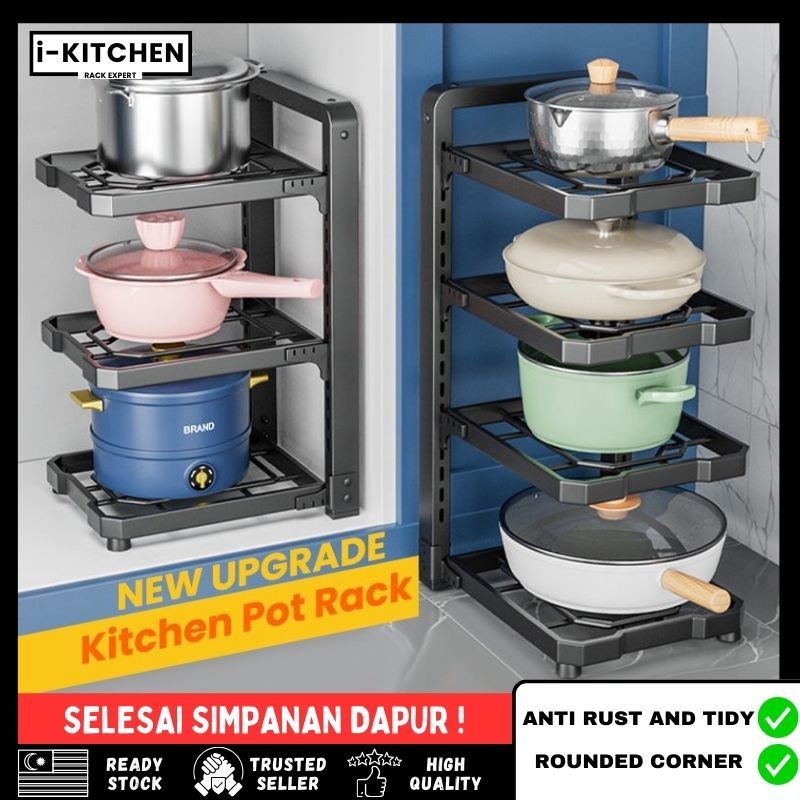i-KITCHEN】KITCHEN RACK POT RACK PAN RACK SHELF RAK BAWAH SINKI RAK ...