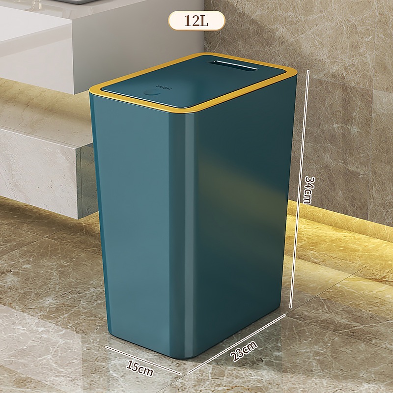BO.EN Kitchen Bathroom Garbage Rubbish Bin With Cover / Bakul Sampah ...