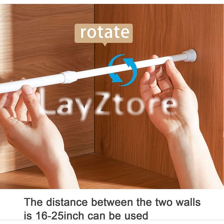 Multi Purpose Spring Loaded Adjustable Extendable Sticks Hanging Rod ...
