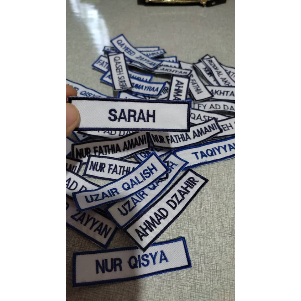 NAME TAG SULAM Embroidery RUMI 🔥Siap 1 hari🔥 | Shopee Malaysia