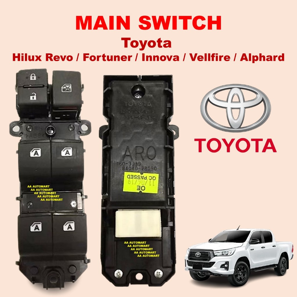 ORIGINAL Toyota Hilux Revo/Fortuner/Innova/Vellfire/Alphard Main Switch ...