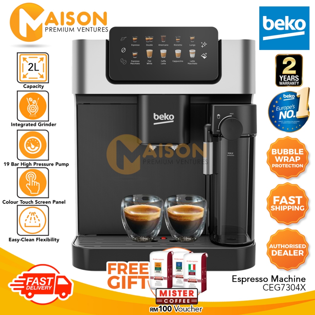 Beko Fully Automatic Espresso Coffee Machine CEG7304X | Shopee Malaysia