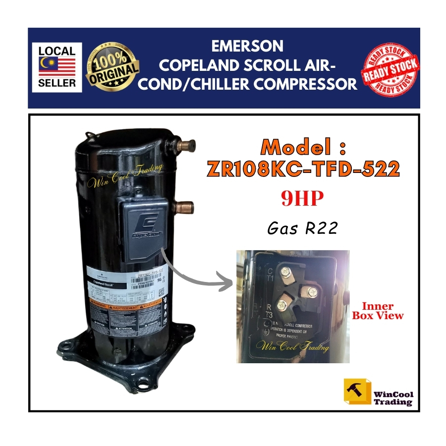 Emerson Copeland Scroll AirCond/Chiller Compressor 9HP (R22 Gas) Model ...