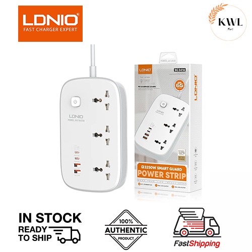 Ldnio Power Strip 3 Universal Socket SC3416 3250W GaN Charger 2 PD 65W ...