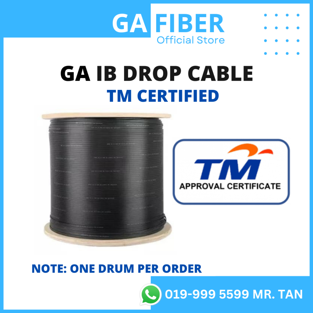 TM Certified GA Outdoor Fiber Optic Drop Cable with IB 1Core 1KM ...