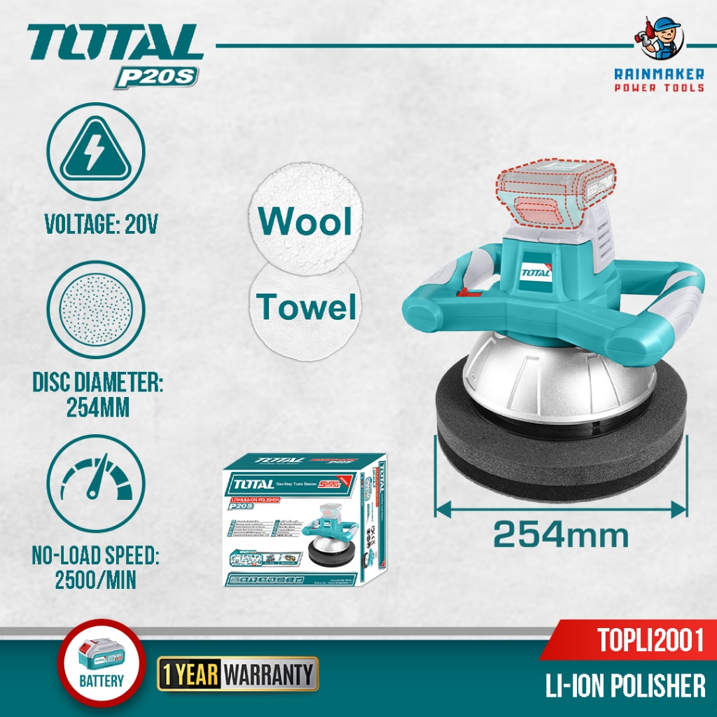 Total Cordless polisher with (No-load speed:2500rpm) + Voltage:20V ...