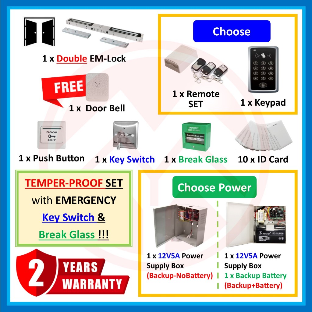 YMY [ DOUBLE EM-LOCK, CARD ] WiFi TUYA APP SECURITY DOOR ACCESS SYSTEM ...