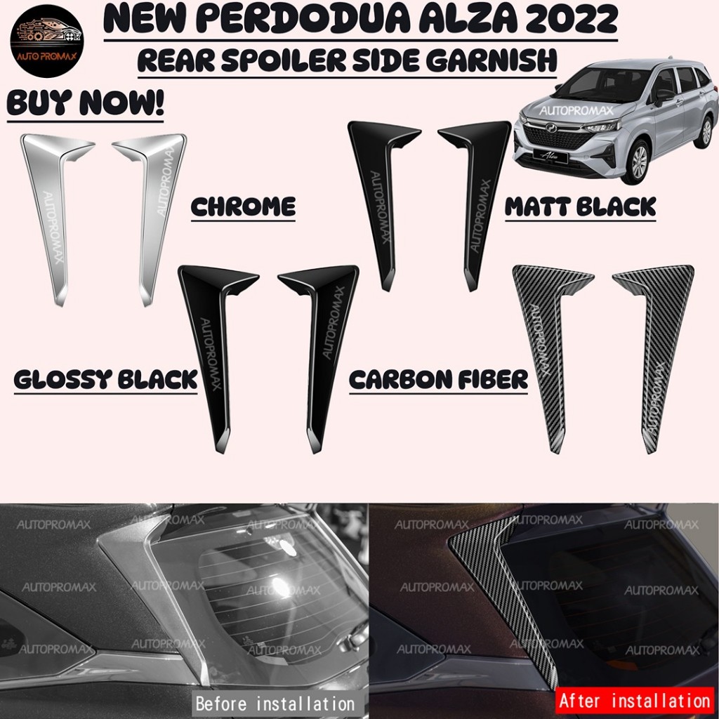 AUTOPROMAX Perodua alza new facelift 2022 car rear spoiler side garnish ...
