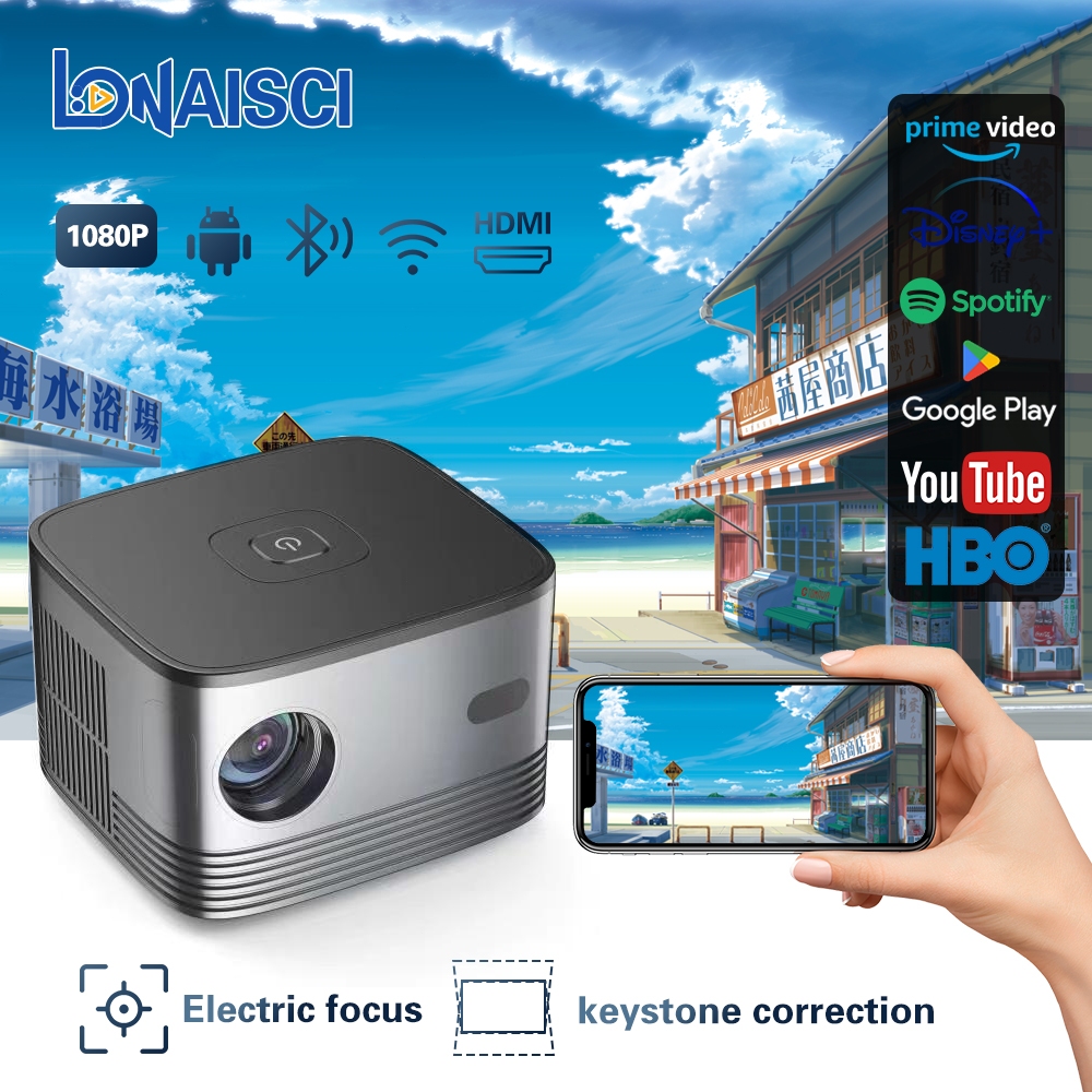Android Projector For Phone Full HD 1080P WIFI Wireless Portable Home ...