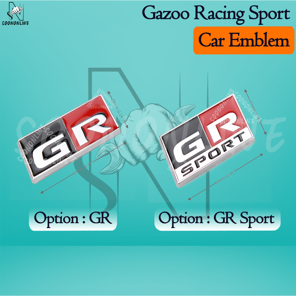 3D Car Emblem Sticker GR SPORT Front Hood Grille Rear Trunk GAZOO ...