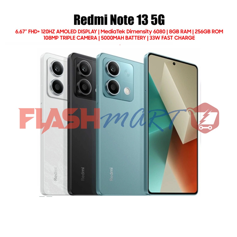 Xiaomi Redmi Note 13 5G [8GB RAM | 256GB ROM | 6.67" FHD+ AMOLED 120HZ ...