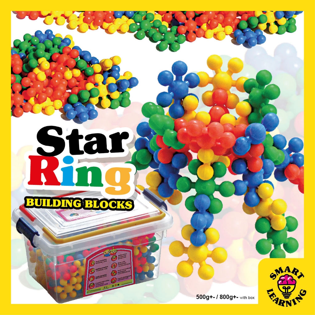 🔥READY STOCK🔥 PLASTIC STAR RINGS BUILDING BLOCK CONNECTION INTERLOCKING ...