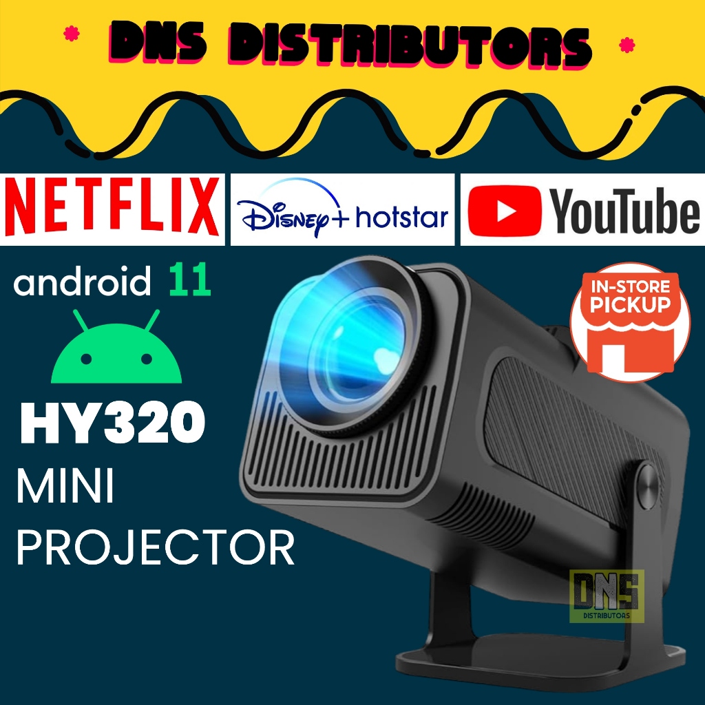 Portable Mini Projector HY300 HY320 Android 11 4K Projector 8000 Lumens ...