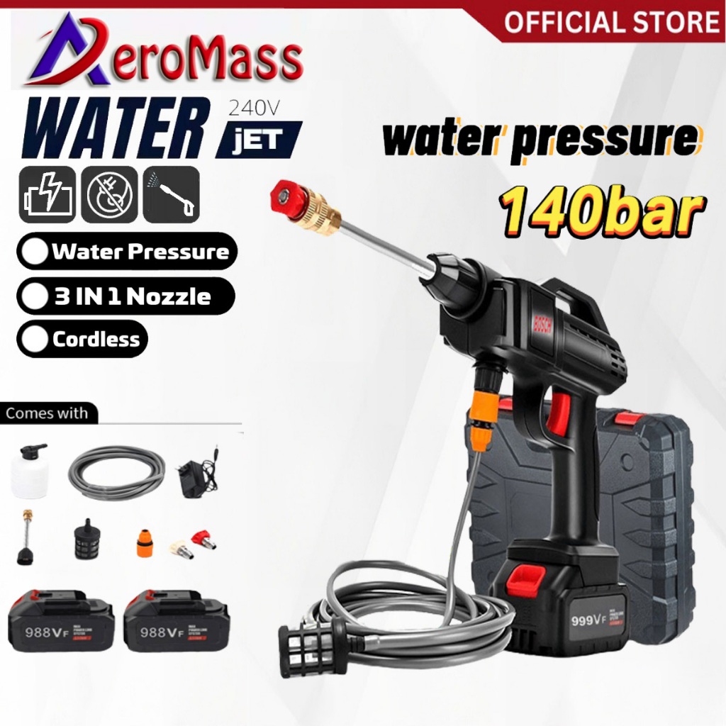 Aeromass Water JET 999VF Portable Cordless Water Jet Gun Wireless Car ...