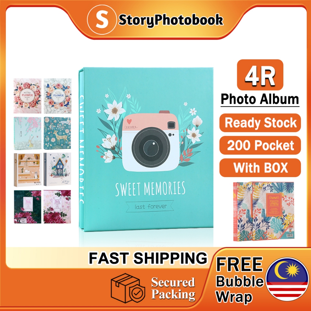 4R Photo Album 200 Pocket Box Album Gambar with Box (Ready Stock) Album ...