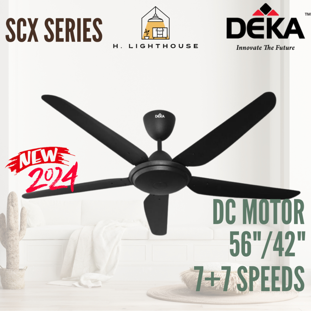 DEKA Ceiling Fan SCX 56" 42" DC Motor 7+7 Speeds / Ceiling Fan with ...
