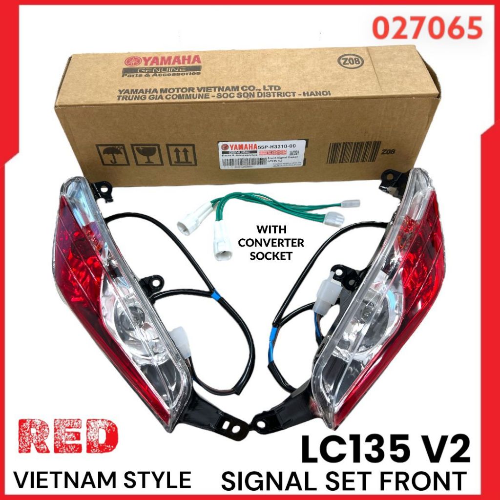 VIETNAM YAMAHA LC135 V2 CUTTING FRONT FLASHER LIGHT SIGNAL DEPAN PILOT LAMPU RED ORANGE OREN PNP ...