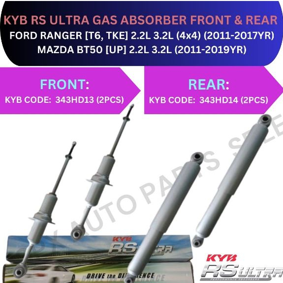 KYB GENUINE RS ULTRA ABSORBER (FRONT, REAR) FOR FORD RANGER [T6, TKE ...