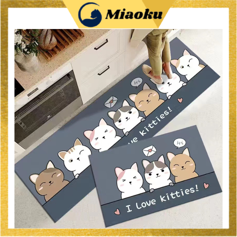 Miaoku Karpet Kucing Comel Karpet Kucing Dapur / Cat Carpet Kitchen ...