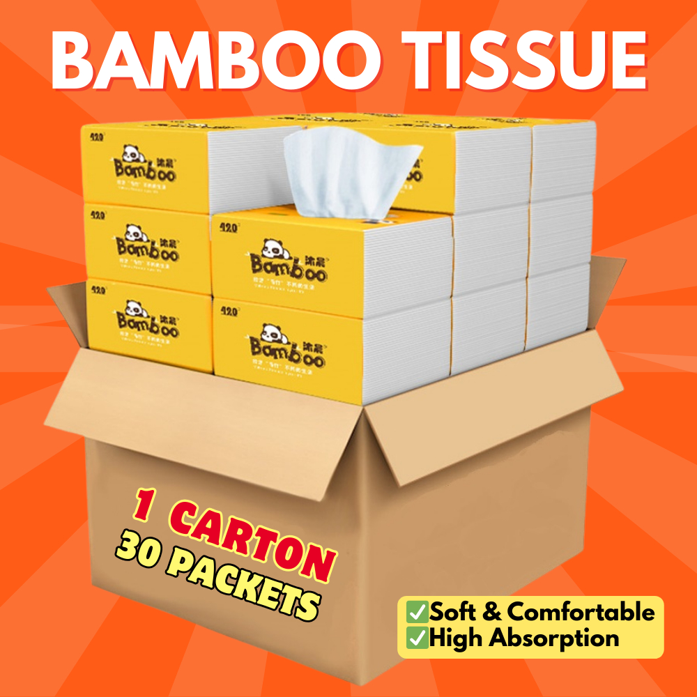 1 Carton 30 Packets Bamboo Tisu Tissue Paper Soft Facial Tisu Muka 4 ...