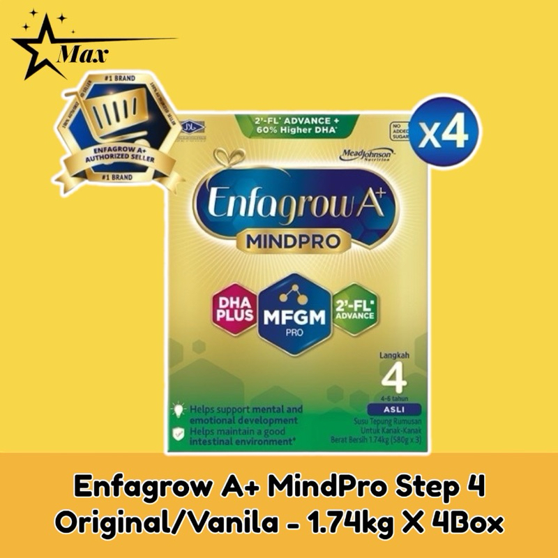 Enfagrow A+ MindPro Step 4 Original/Vanila - 1.74kg X 4Box (Milk ...