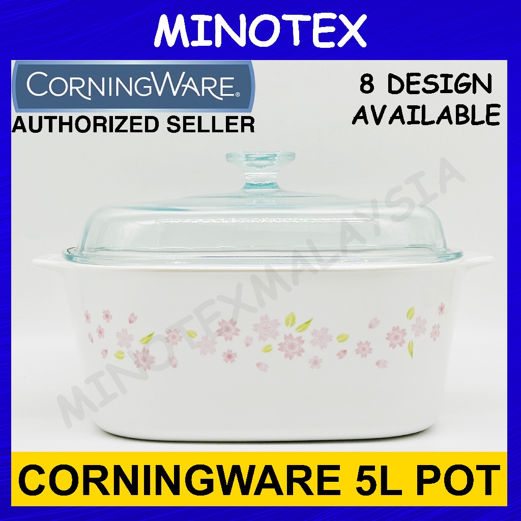 CorningWare Loose 5L Casserole Pot - Pyroceram Glass Ceramic, Oven ...