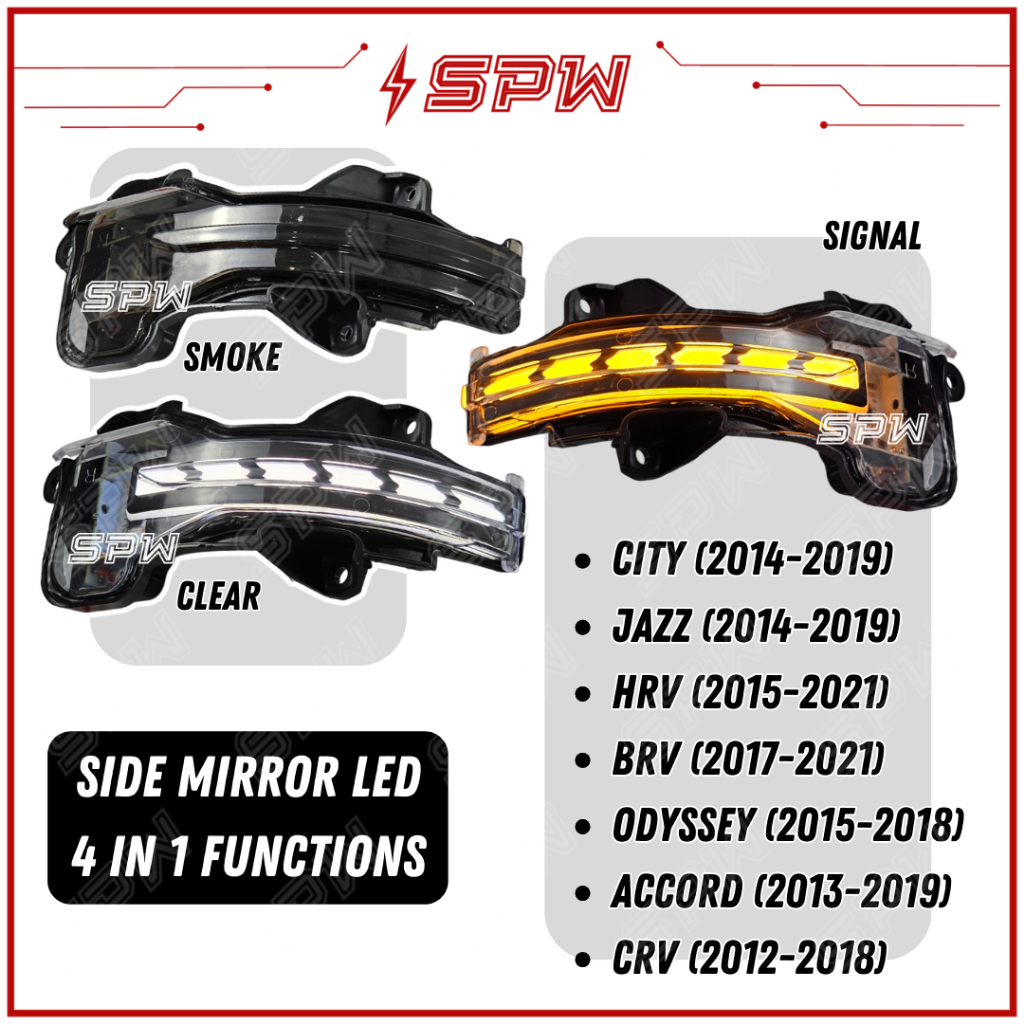 Honda City / Jazz / HRV / BRV / Odyssey / Accord / CRV Side Mirror LED ...