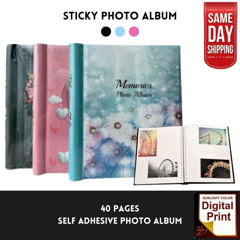 Stick On Photo Album/ Sticky Spiral Photo Album Self Stick PhotoBook ...