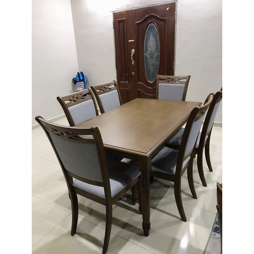 [FULL SET] UNOSE 1.5M Dining Table 6 Seater Dining Table Set 6 Seater ...