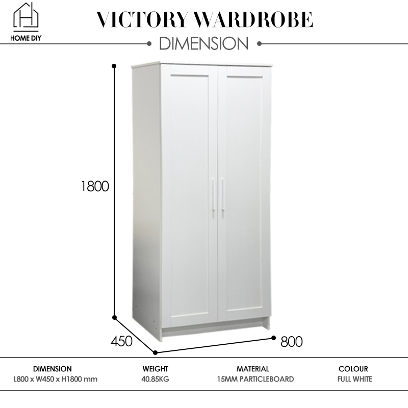 HomeDIY SABAH VICTORY SERIES | 2 Door Wardrobe | With Compartment ...