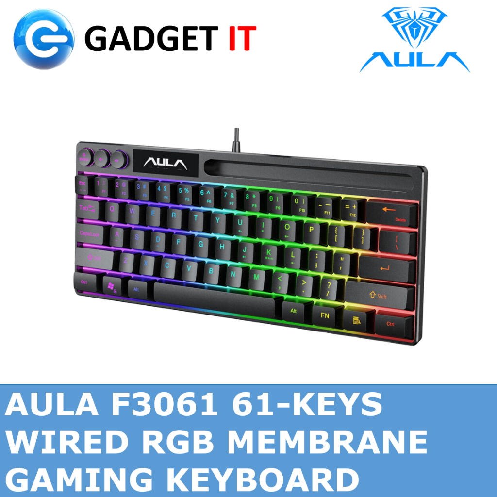 AULA F3061 61-KEYS WIRED RGB MEMBRANE GAMING KEYBOARD | Shopee Malaysia
