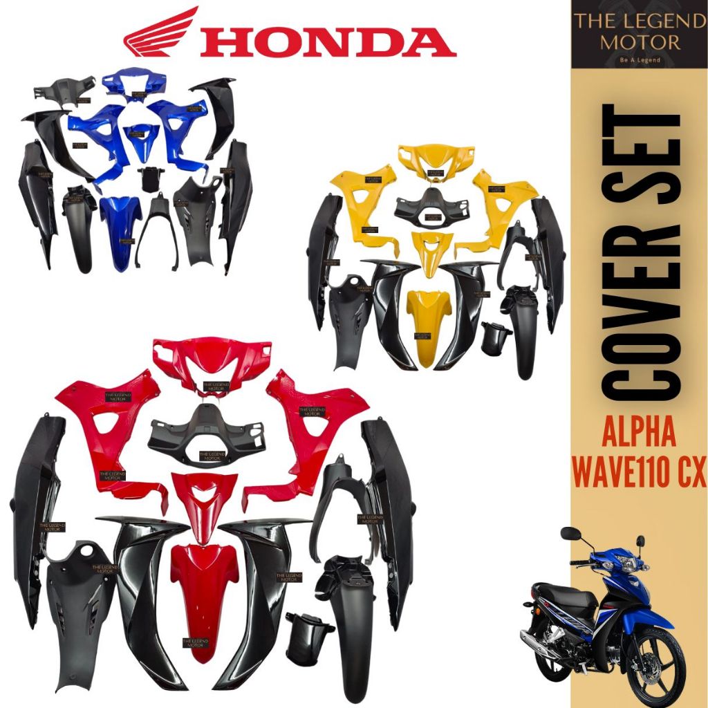 HONDA ALPHA WAVE 110 CX WAVE110 WAVE110CX Coverset Body Cover Set KAVER KAVERSET KOVER CAVER ...