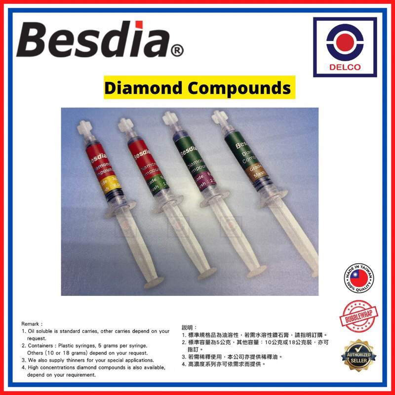 BESDIA Taiwan Diamond compound paste 5grams plastic syringes 砖石膏 PDR ...