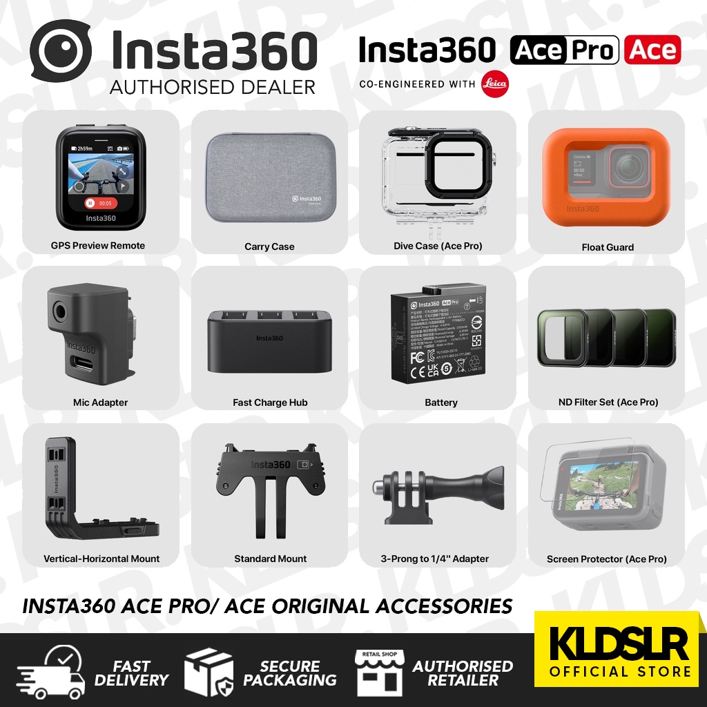 READY STOCK] Insta360 Ace Pro / Ace Original Accessories (Battery/Fast ...