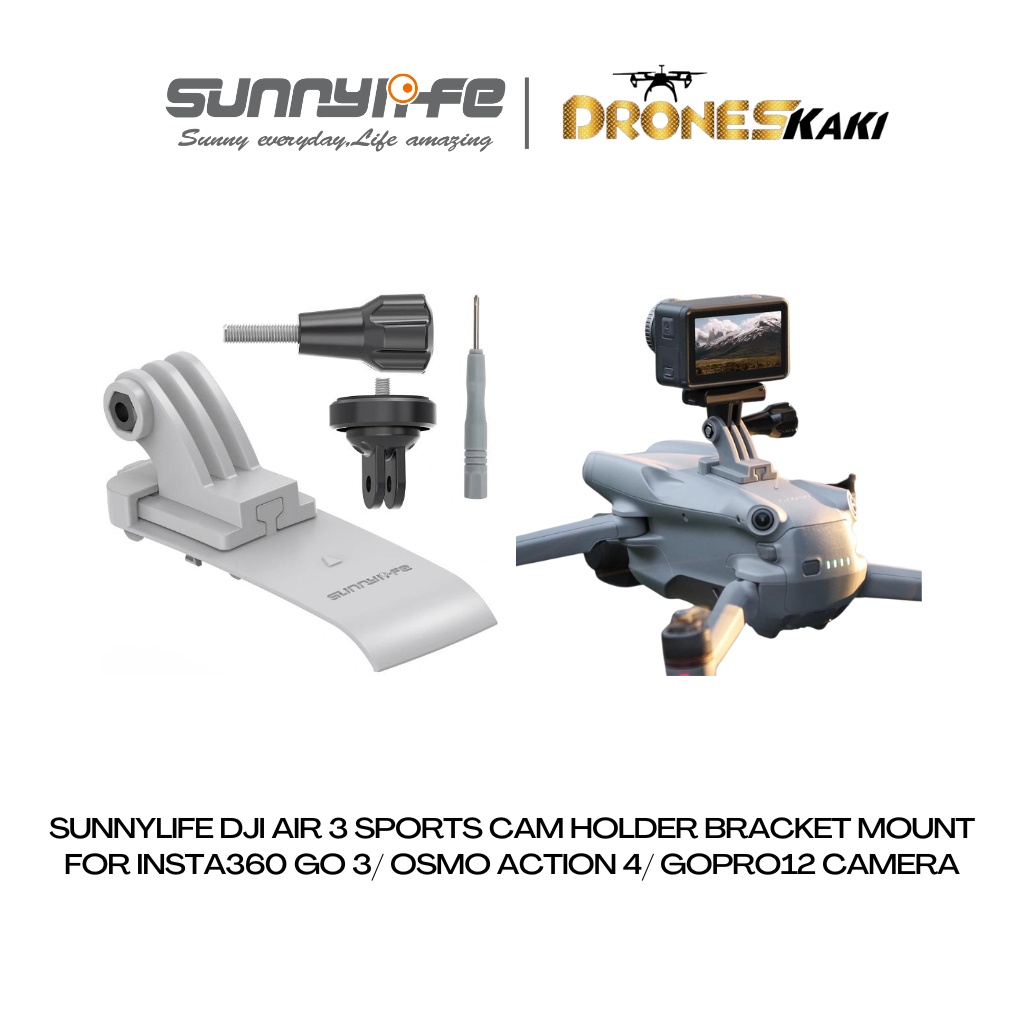 Sunnylife DJI Air 3 Sports Cam Holder Bracket Mount for Insta360 GO 3 ...