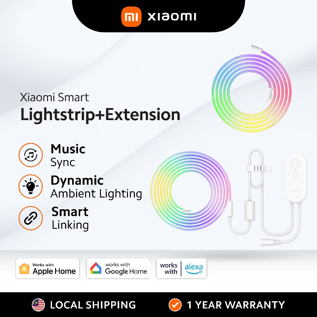 Xiaomi Smart Lightstrip & Extension | Intelligent RGB Light | Smart Linking | Sound & Light ...
