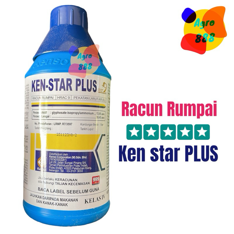 Kenstar Plus 1L Glyphosate 13.6% Racun Rumpai Tahan Lama/Racun Serap ...